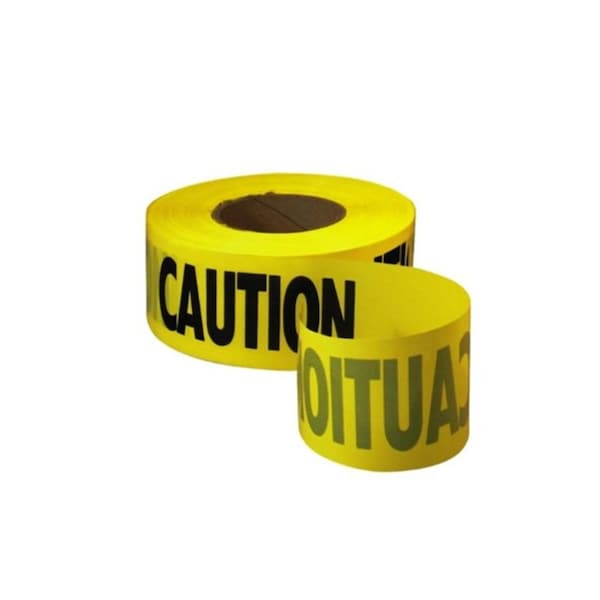Krowd Kontrol Barricade Tape, Caution, Polyethylene, 7 mil Thickness, 3" Wide, 328 Ft. Long ...